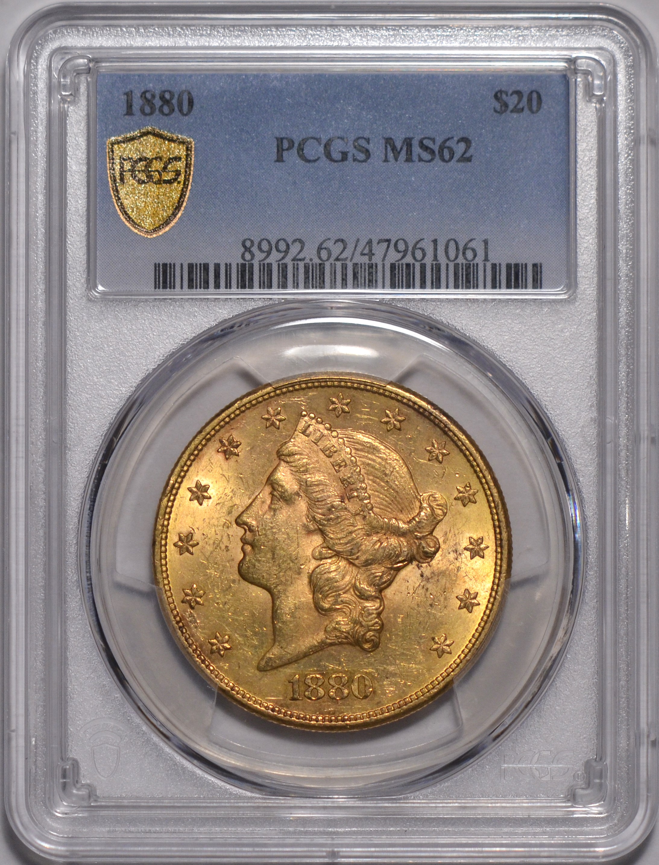 1880 Philadelphia $20 PCGS MS62
